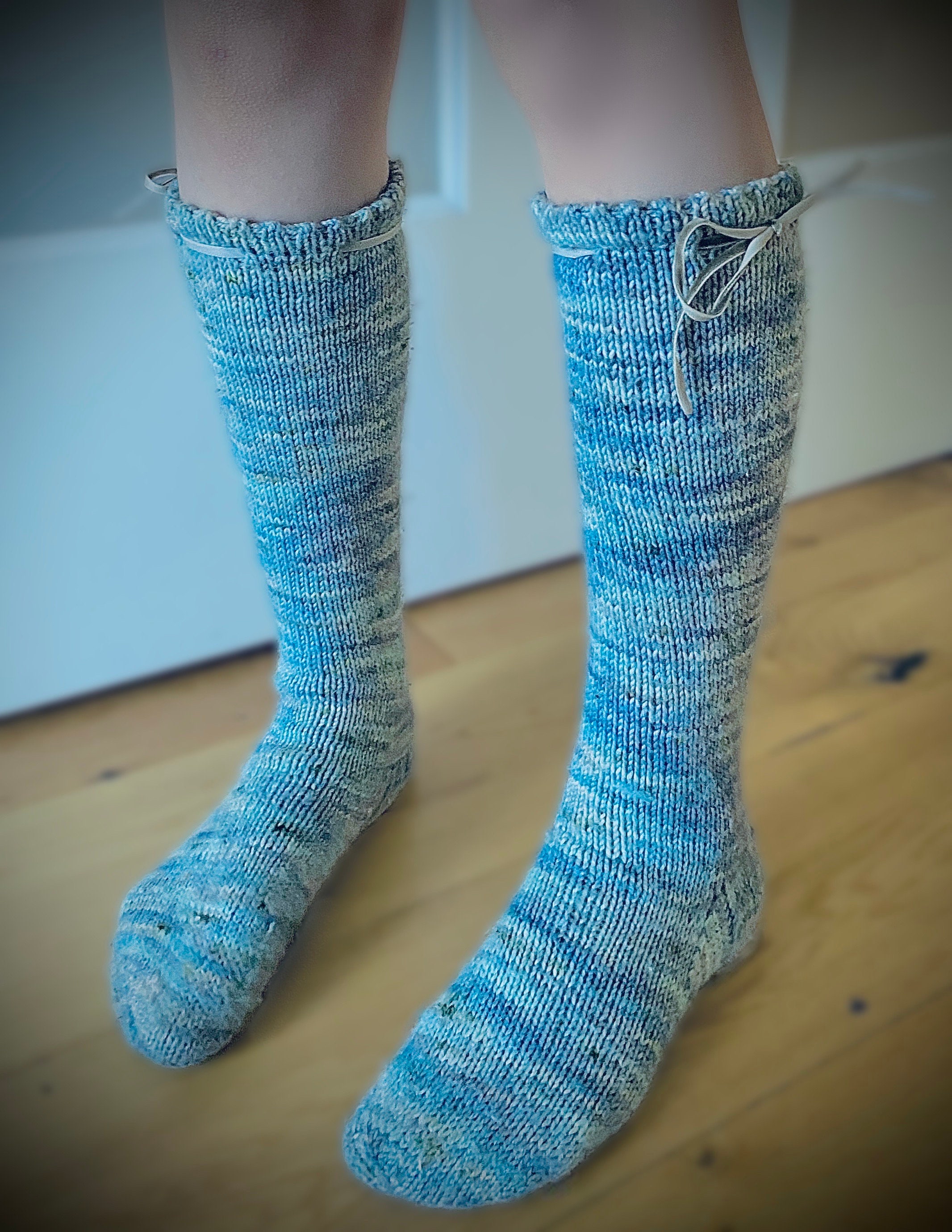 Knee Sock Knitting Pattern for Women With Picot Cuff and Calf Shaping ...