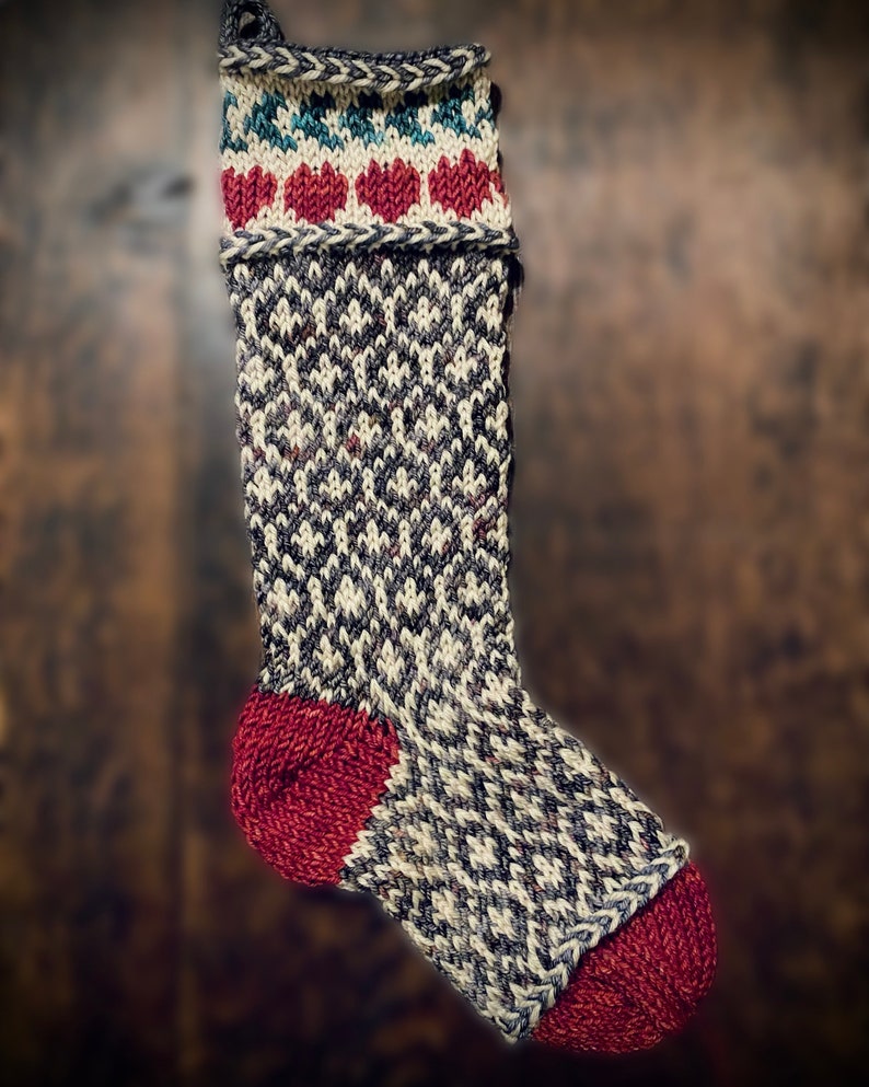 Christmas Stocking Knitting Pattern, Stranded Knitting Colorwork Knit ...