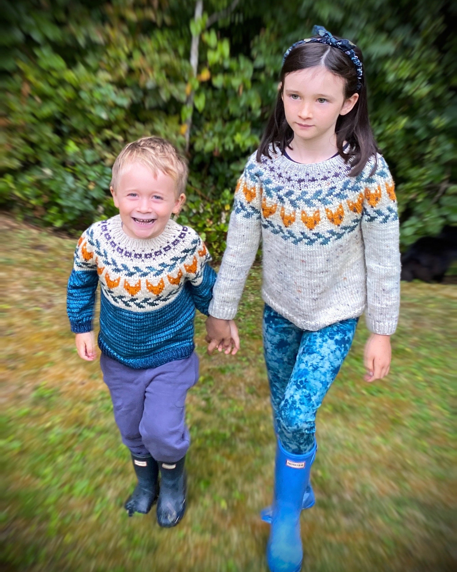 Kids Fox Sweater Knitting Pattern, PDF Knitting Pattern, Colorwork ...