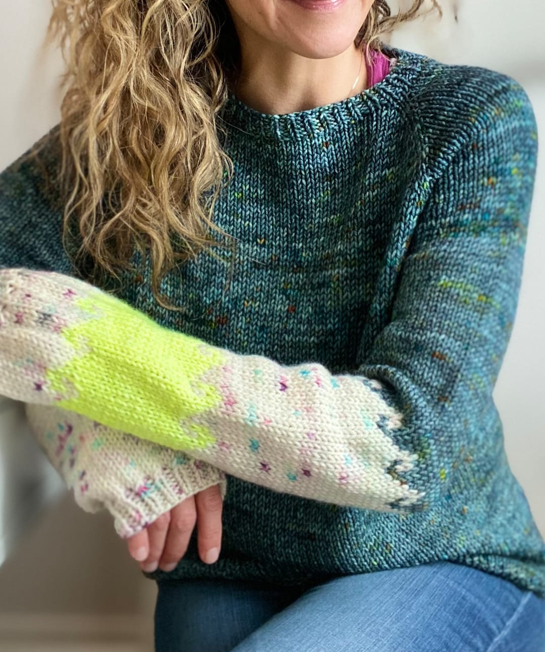 Wave Sweater Knitting Pattern, Simple Colorwork Knit Sweater - Digital ...