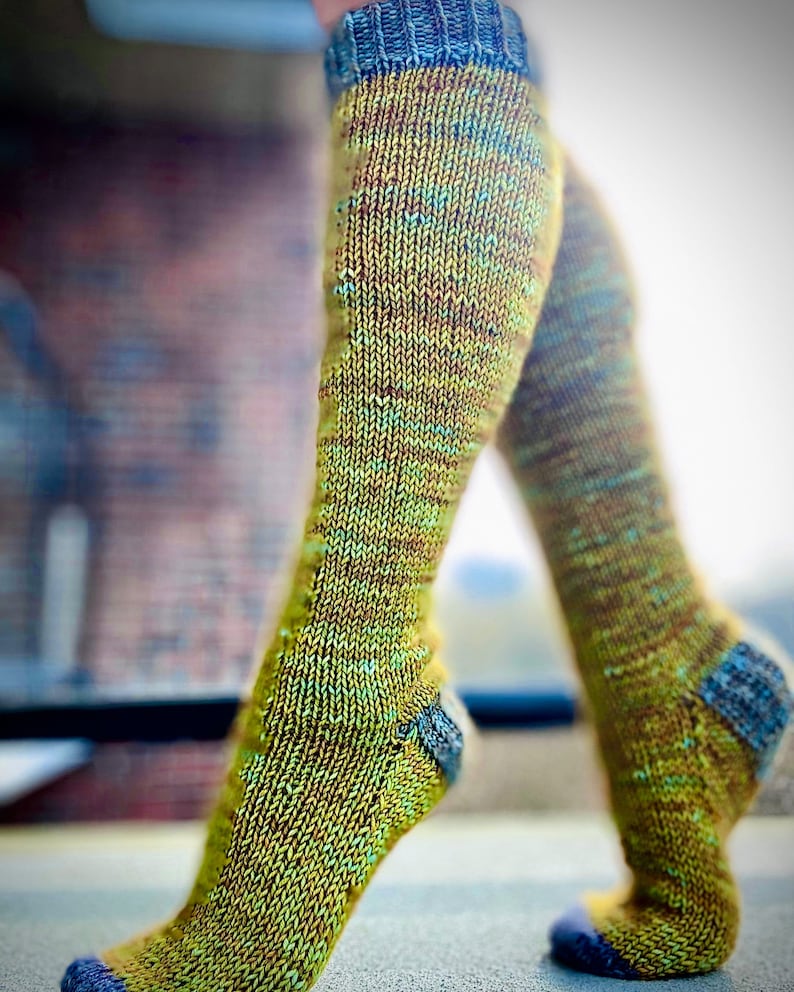 Sock Knitting Pattern for Knee Socks PDF Download Tuff - Etsy