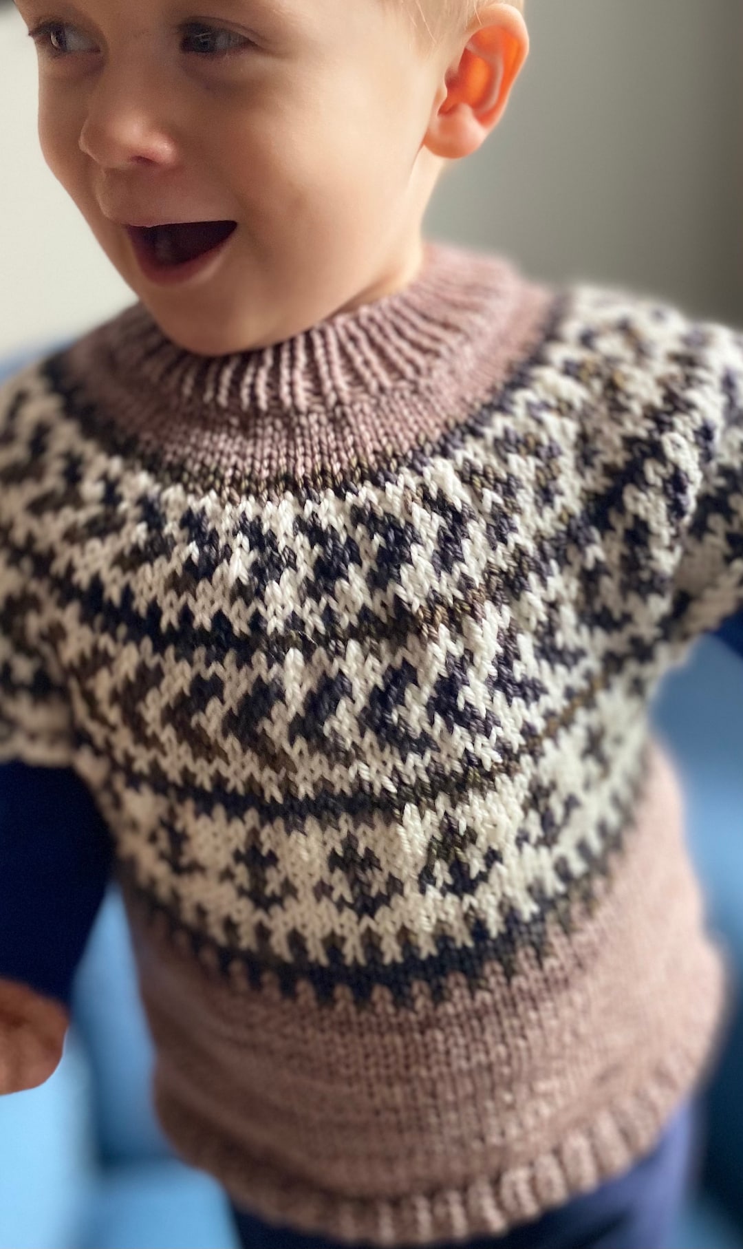 Colorwork Sweater Knitting Pattern for Kids, Circular Yoke (digital ...