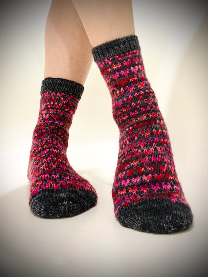 Colorwork Sock Knitting Pattern, Dolci Baci Socks, Valentine's Day ...