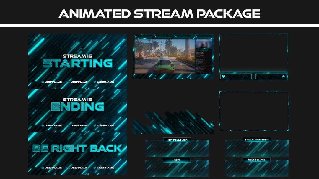 Animated Twitch Overlay Package - Aesthetic Stream Overlays - Custom ...