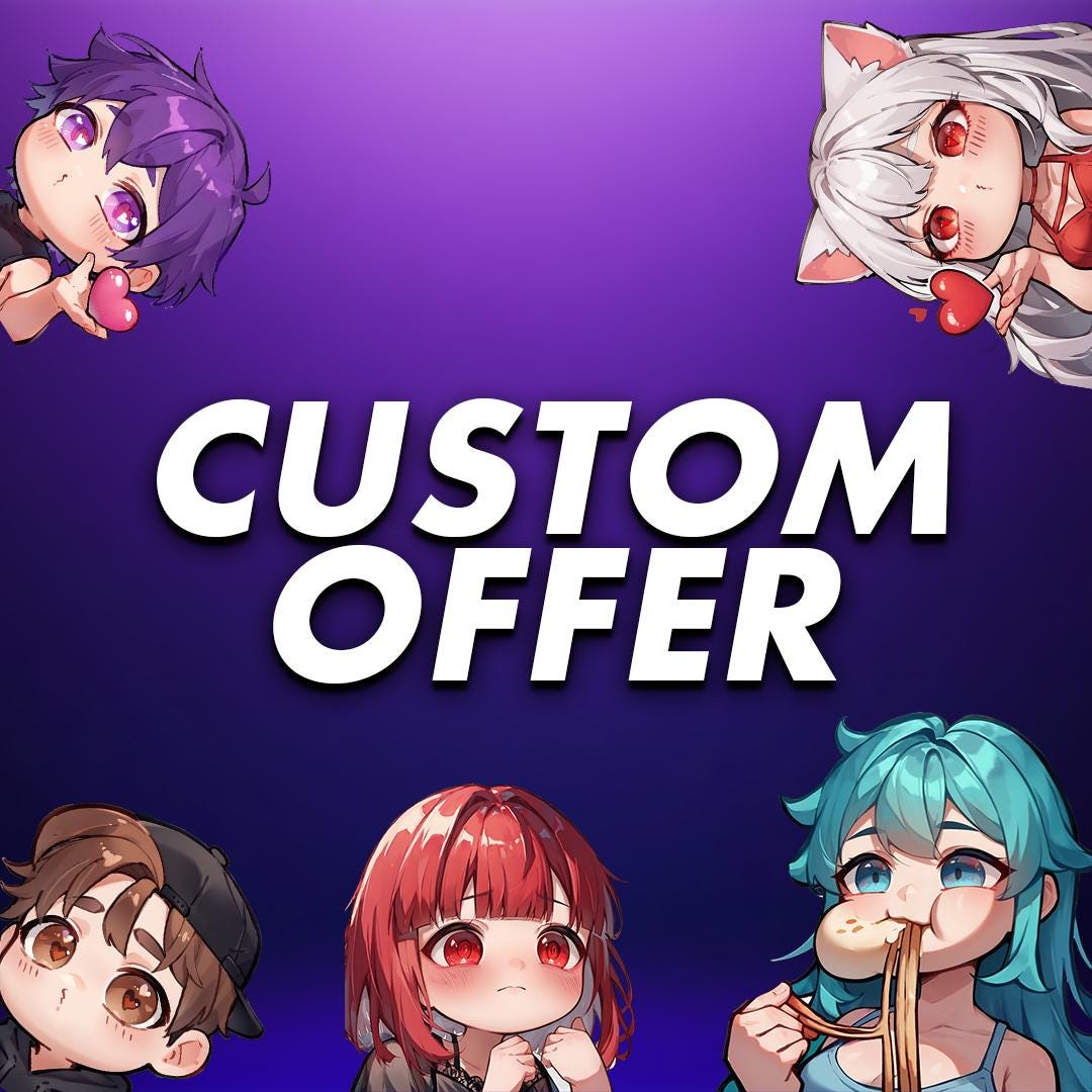 Custom Twitch Stream Emotes and Sub Bit Badges / Cute Chibi Emotes ...