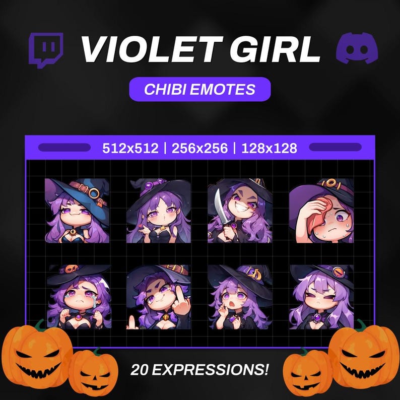 20 Twitch Emotes Cute Girl - Set, Bundle, Pack, Stickers, Discord ...
