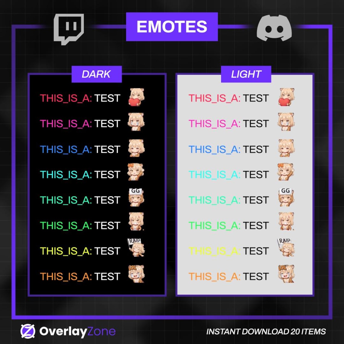 Animated Tiger Girl Emotes | 8 Spicy Waifu Gifs for Twitch, Kick ...