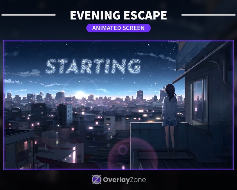 Evening Escape Animated Screen/ Lofie Theme Twitch Overlay/ Starting ...