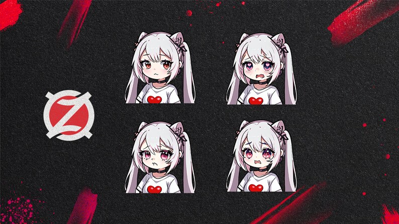 Anime Girl Emotes 14 Different Faces | Twitch/discord/youtube / Custom ...