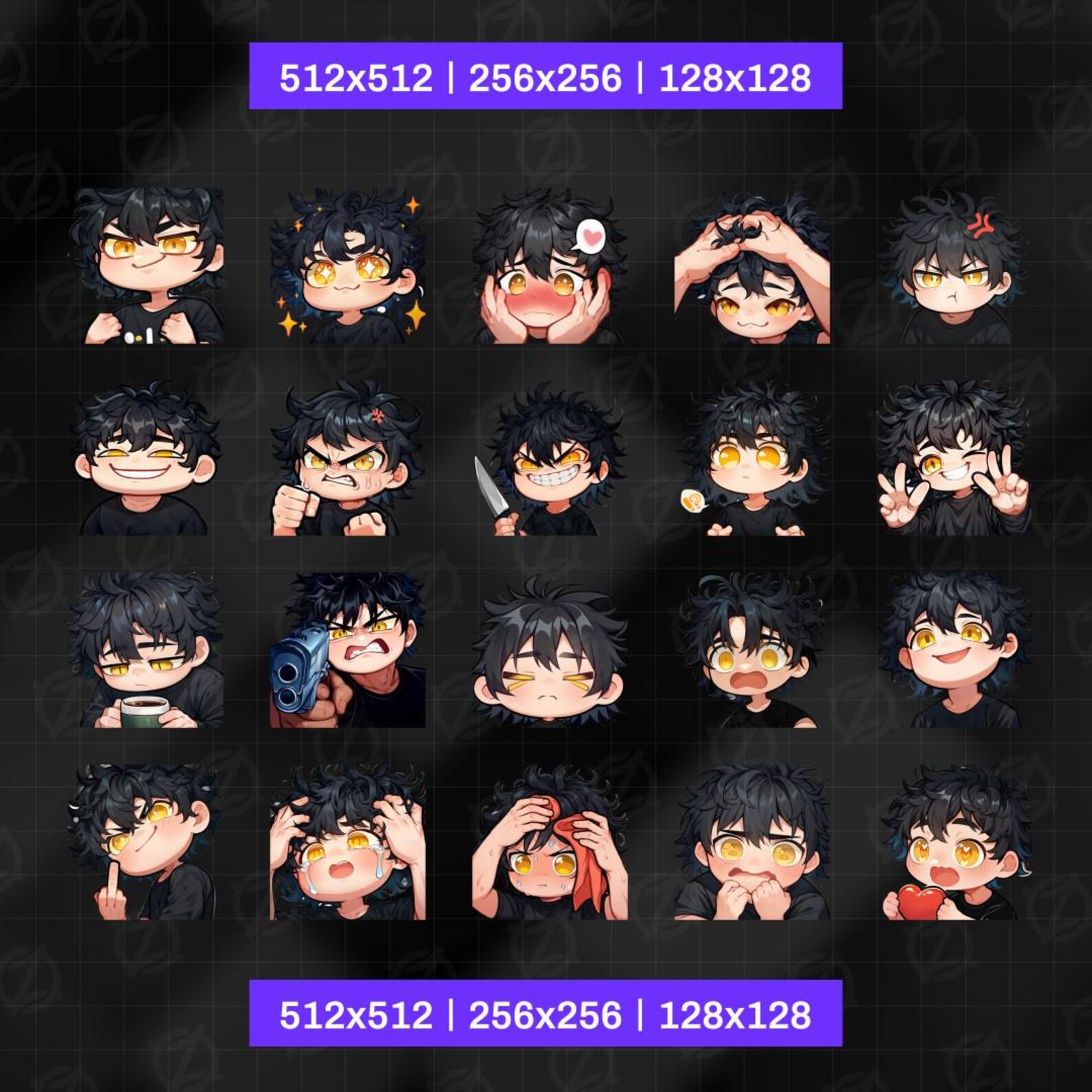 20 Twitch Emotes Bad Boy - Set, Bundle, Pack, Stickers, Discord ...