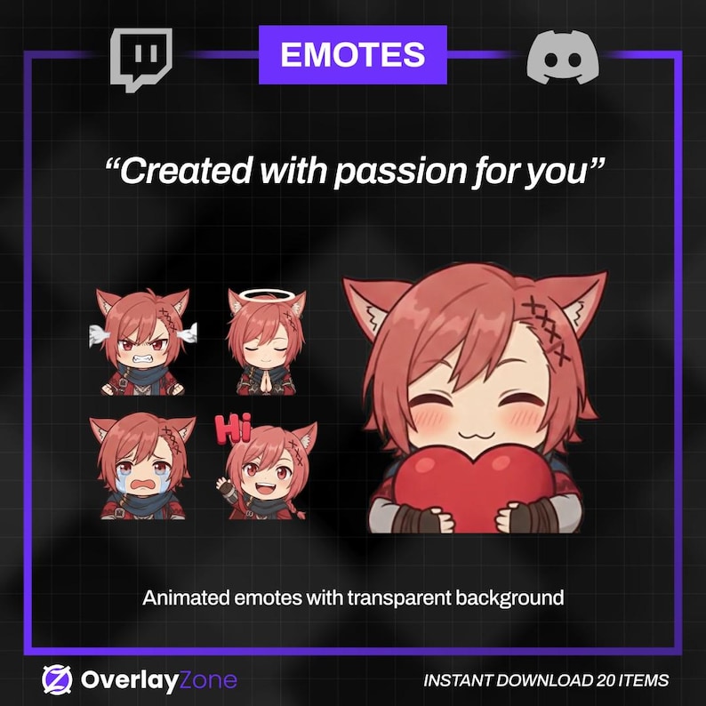 Animated G'raha Tia Emotes | 8 FFXIV Miqo'te Gifs for Twitch, Kick ...