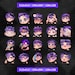 20 Twitch Emotes Purple Boy - Set, Bundle, Pack, Stickers, Discord ...