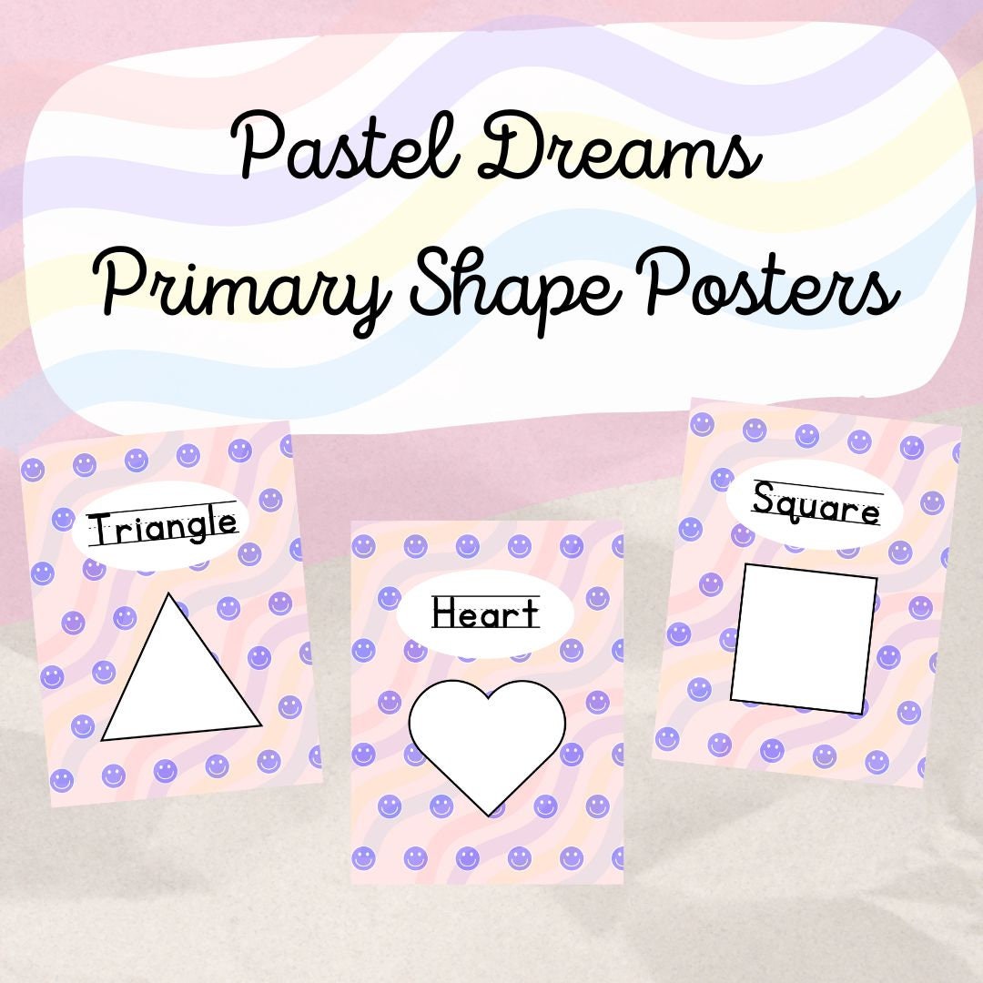 Pastel Dreams Primary Shapes Posters - Etsy