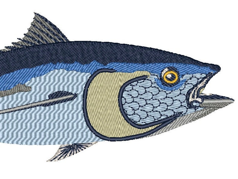 Atlantic Blue Fin Tuna Embroidery Design Pattern 5x2 in 1 Size - Etsy