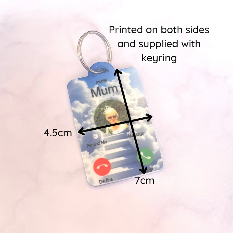 Personalized 'call to Heaven' Photo Keyring - Sympathy Gift - Etsy