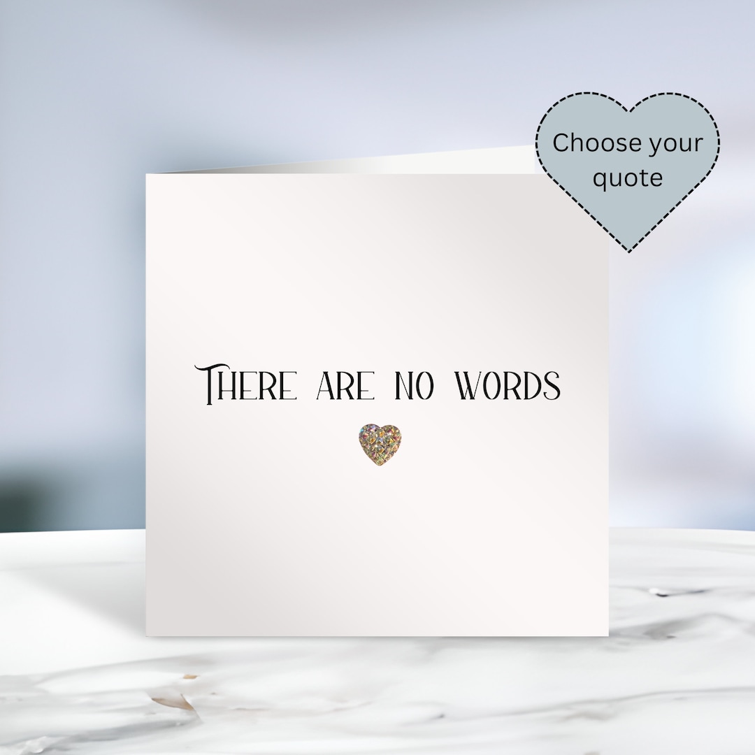 Sympathy Card: Linen Texture With Sparkly Heart, Bereavement Gift - Etsy