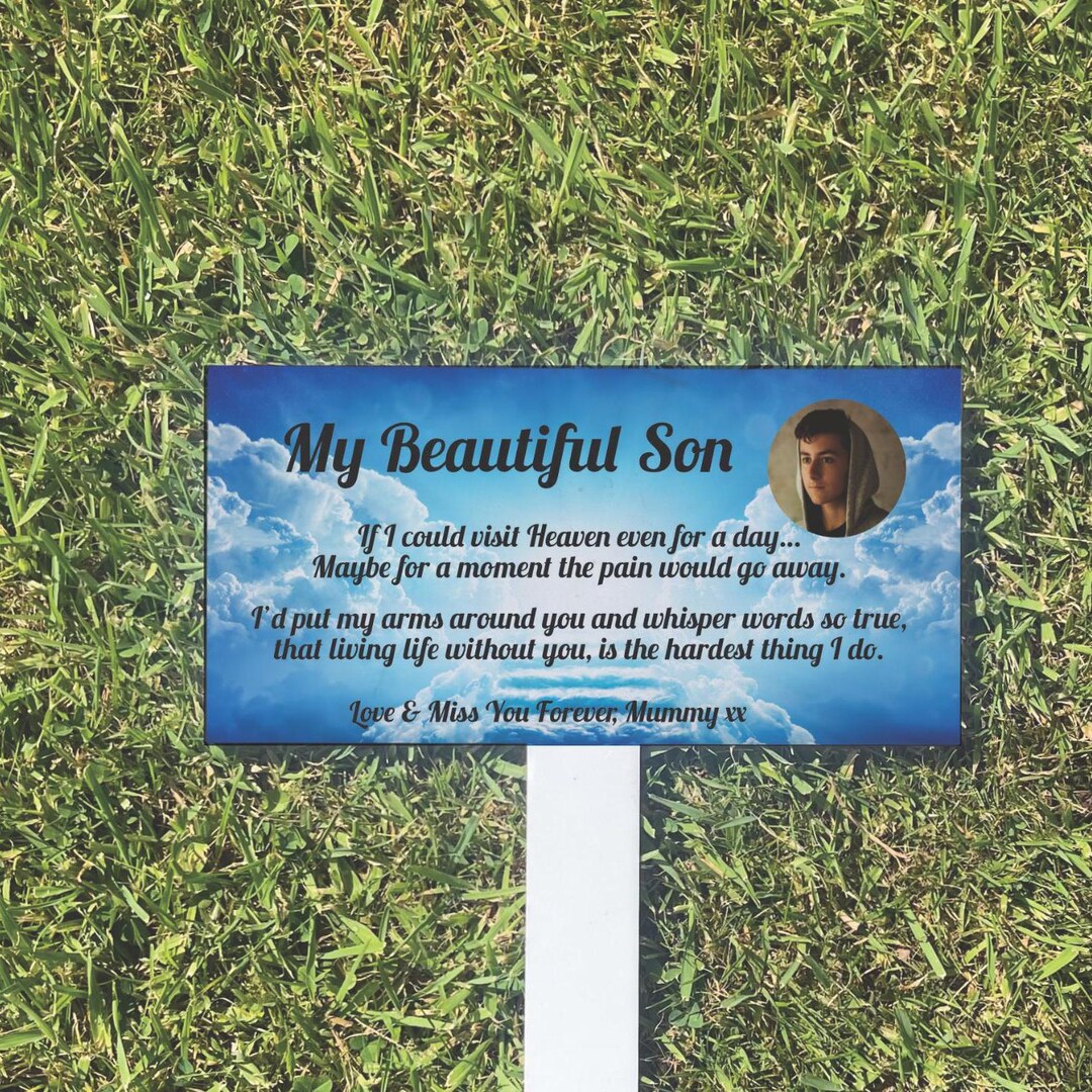 Personalised Photo Grave Marker Ornament, Graveside Gift With ...