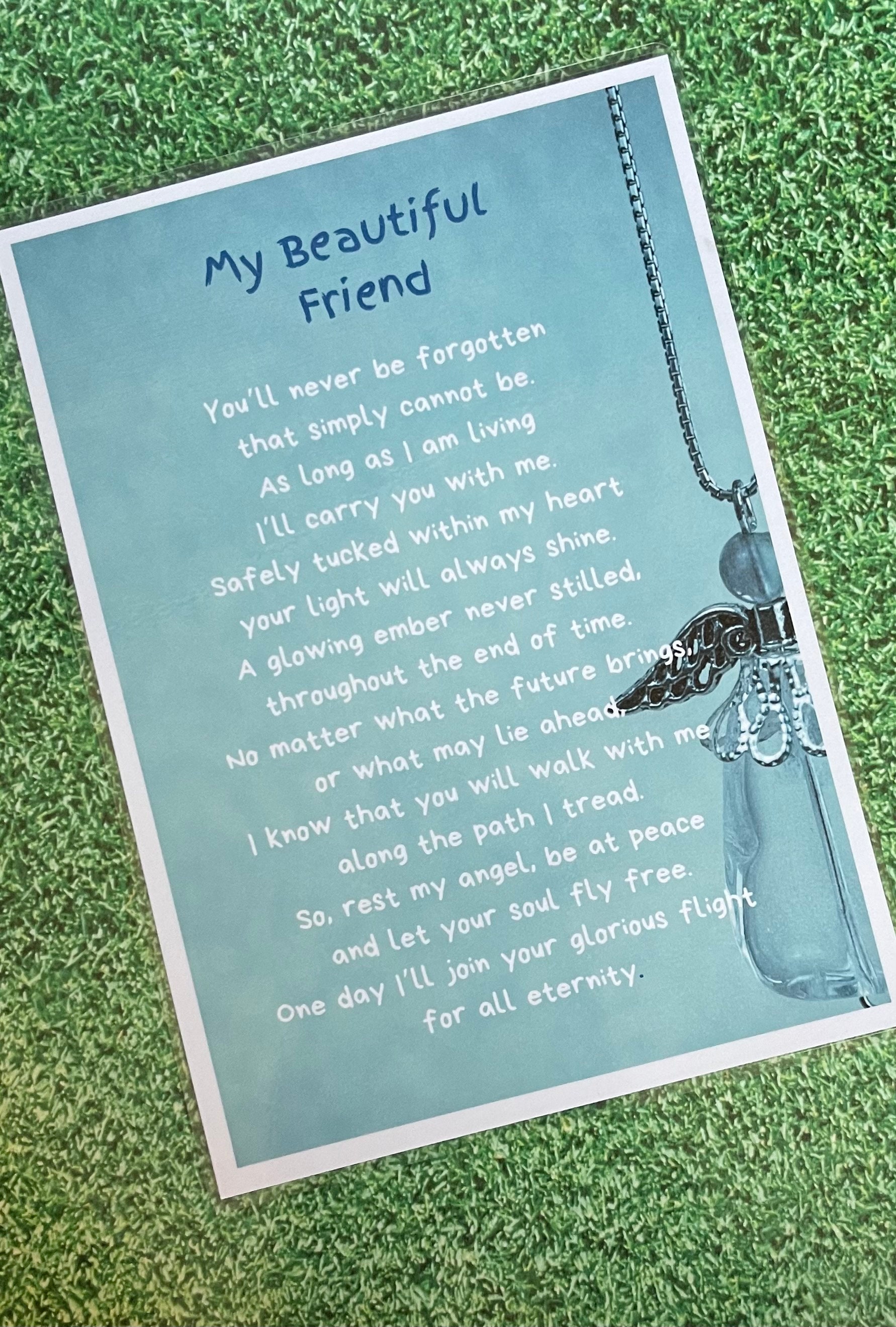 Best Friend Memorial Grave Card Poem Graveside Card - Etsy UK