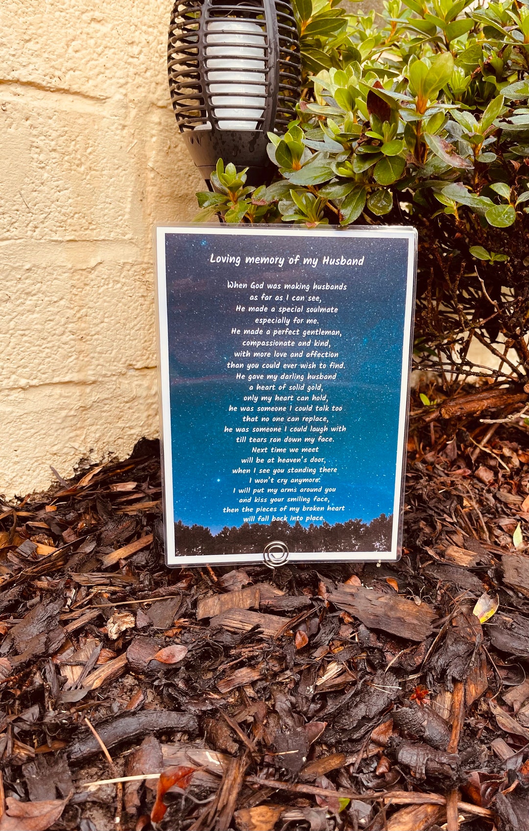 Memorial Grave Card for Husband, Missing You Soulmate, Religious Poem ...