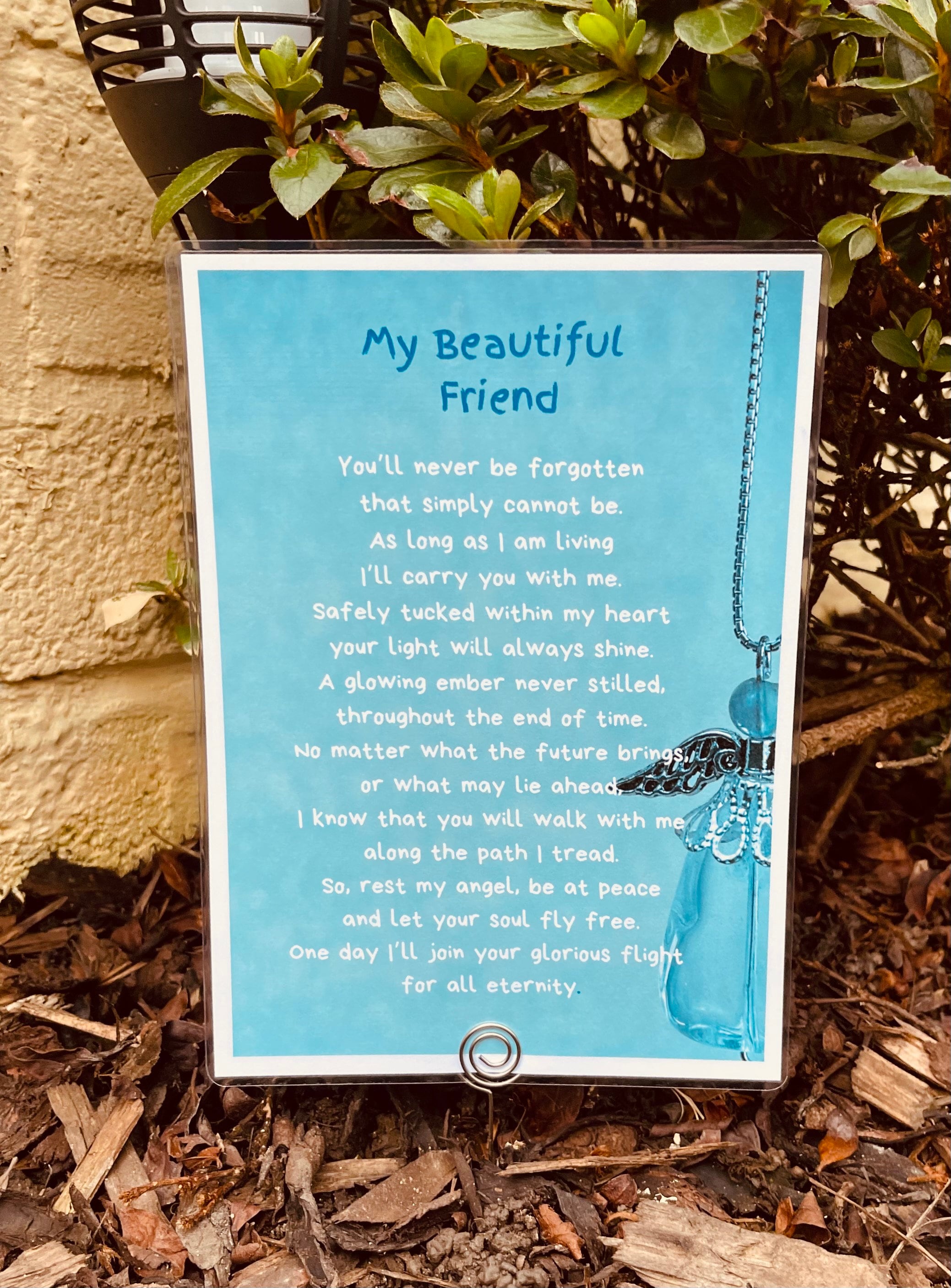 Best Friend Memorial Grave Card Poem Graveside Card - Etsy UK