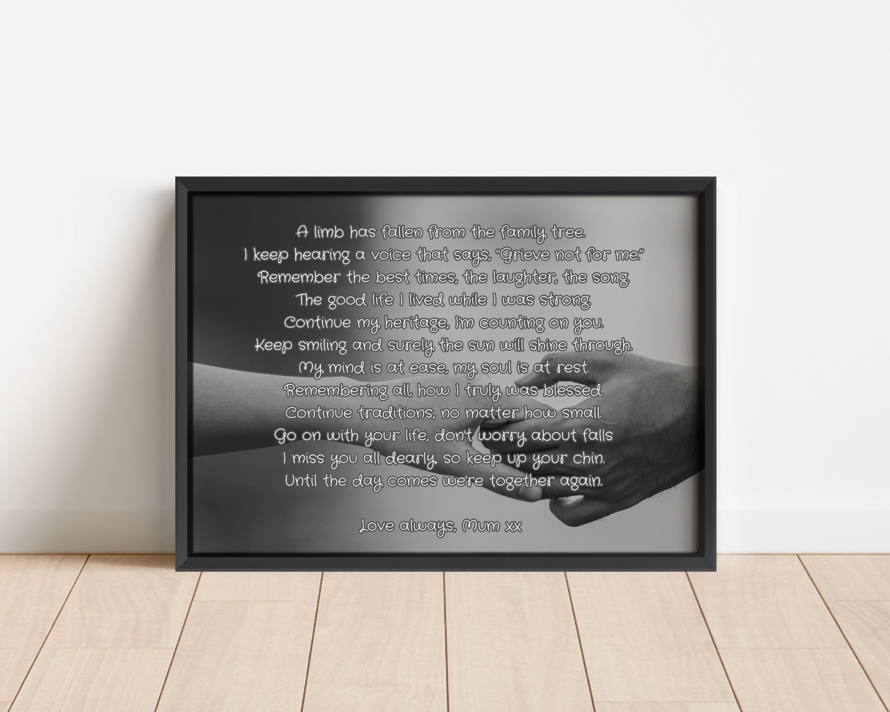Personalized Memorial Poem Print: Sympathy Gift, Bereavement Decor - Etsy