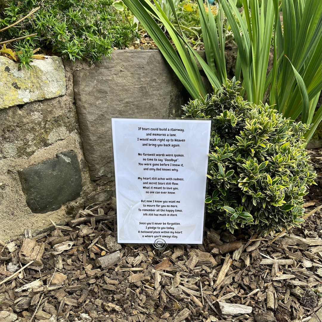 Personalized Graveside Memorial Poem Card: Religious Poem for Grave ...