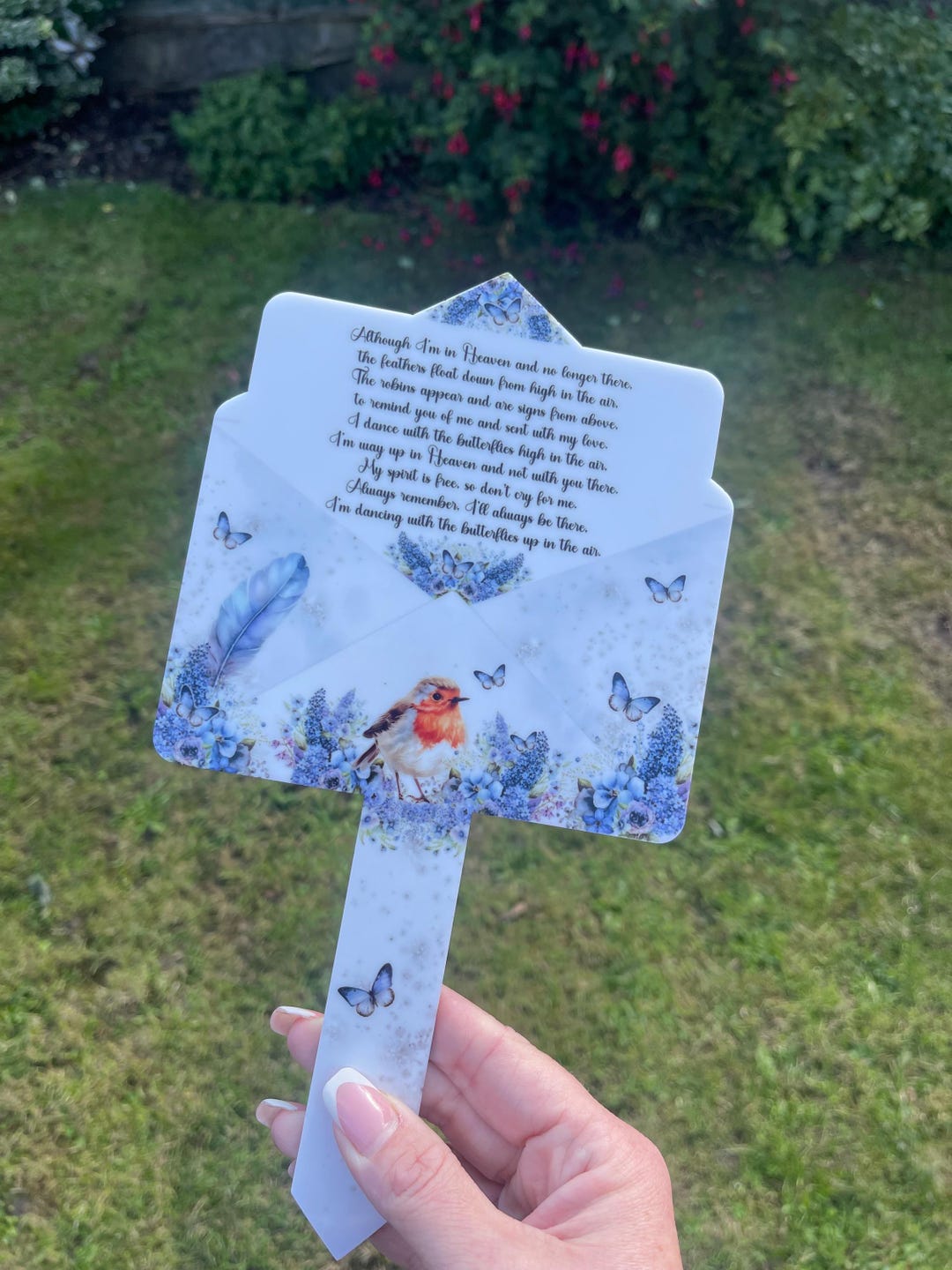 Personalised Letter From Heaven Grave Marker Ornament, Robins Appear ...