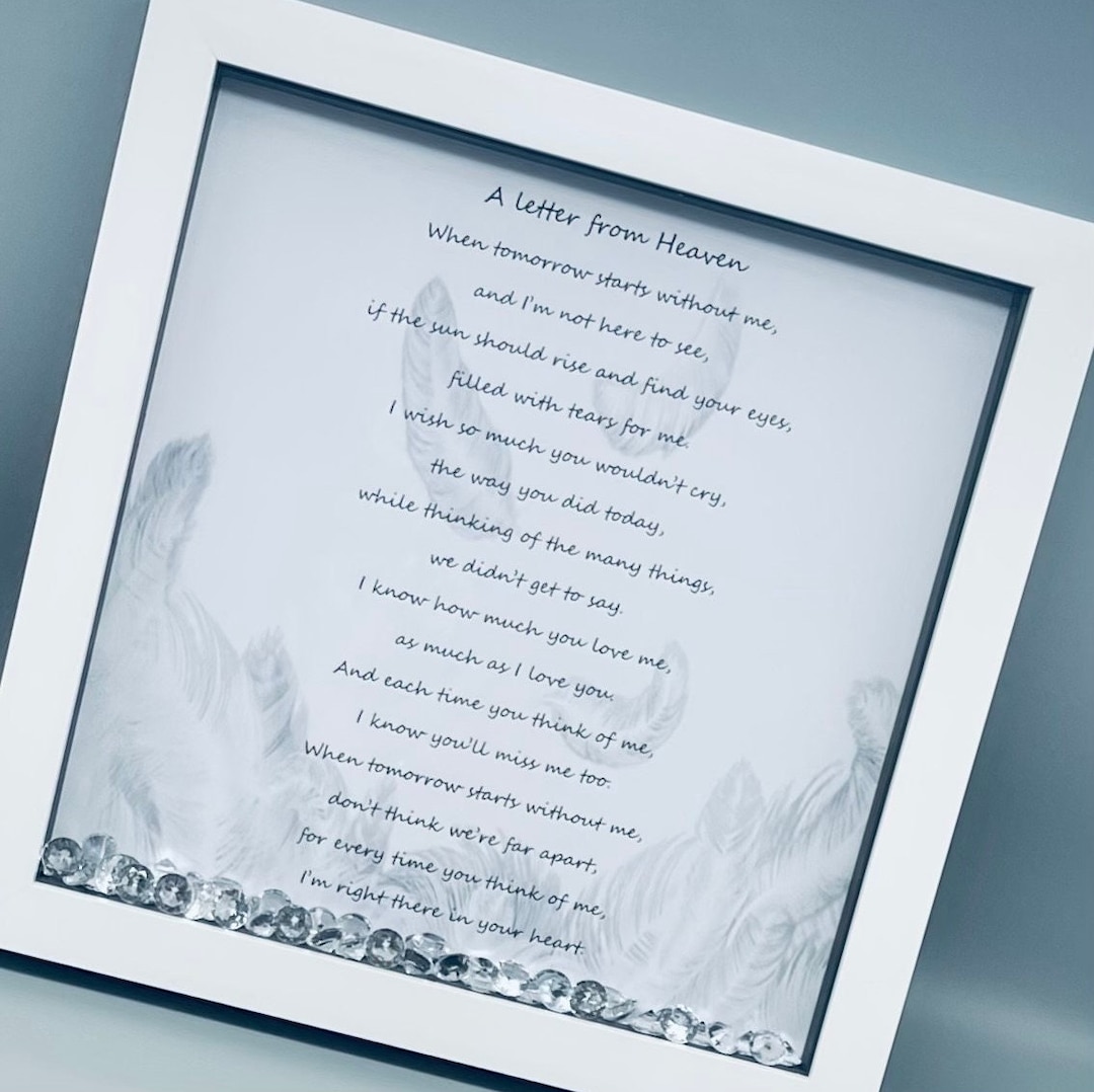 Memory Poem, Frame, A Letter From Heaven, Poem Picture, Shadow Box ...