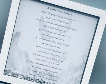 Memory Poem, Frame, A Letter From Heaven, Poem Picture, Shadow Box ...