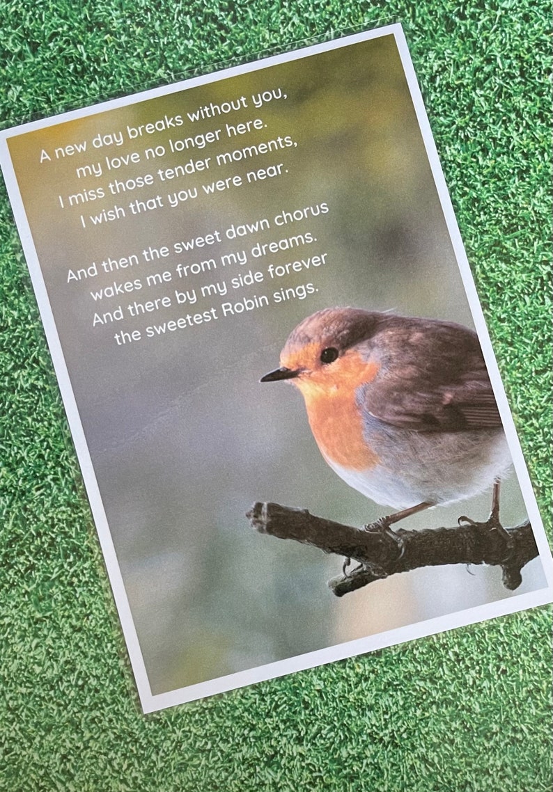 Robin Grave Card Memorial Poem for Graveside Ornament Robins - Etsy