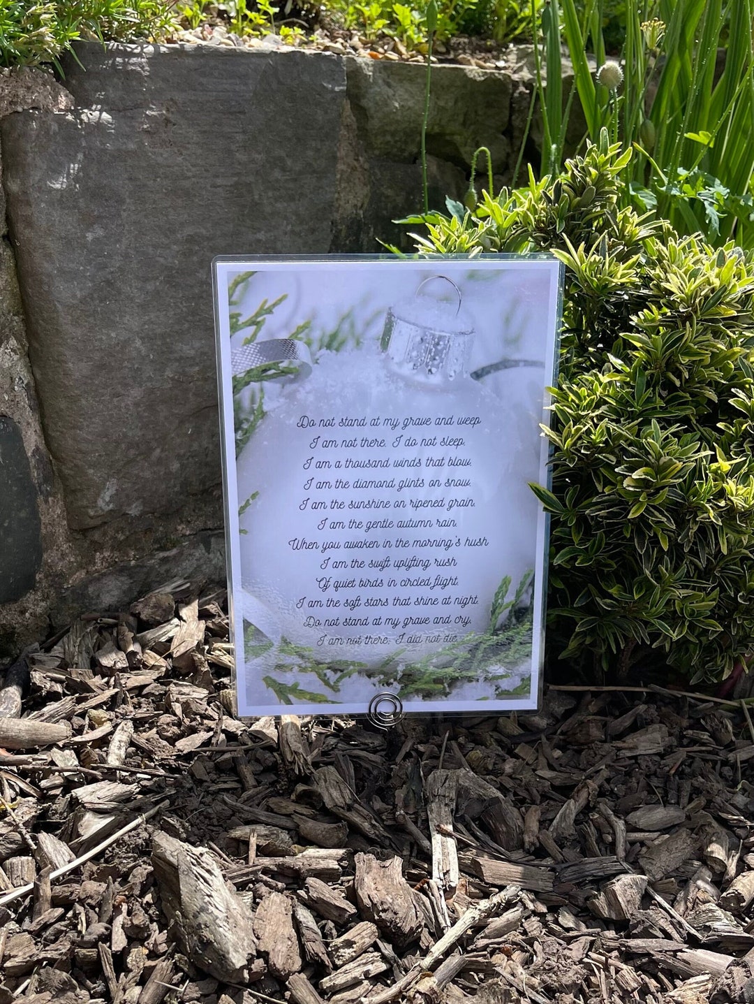 Memorial Graveside Card: 'do Not Stand at My Grave' Poem - Etsy