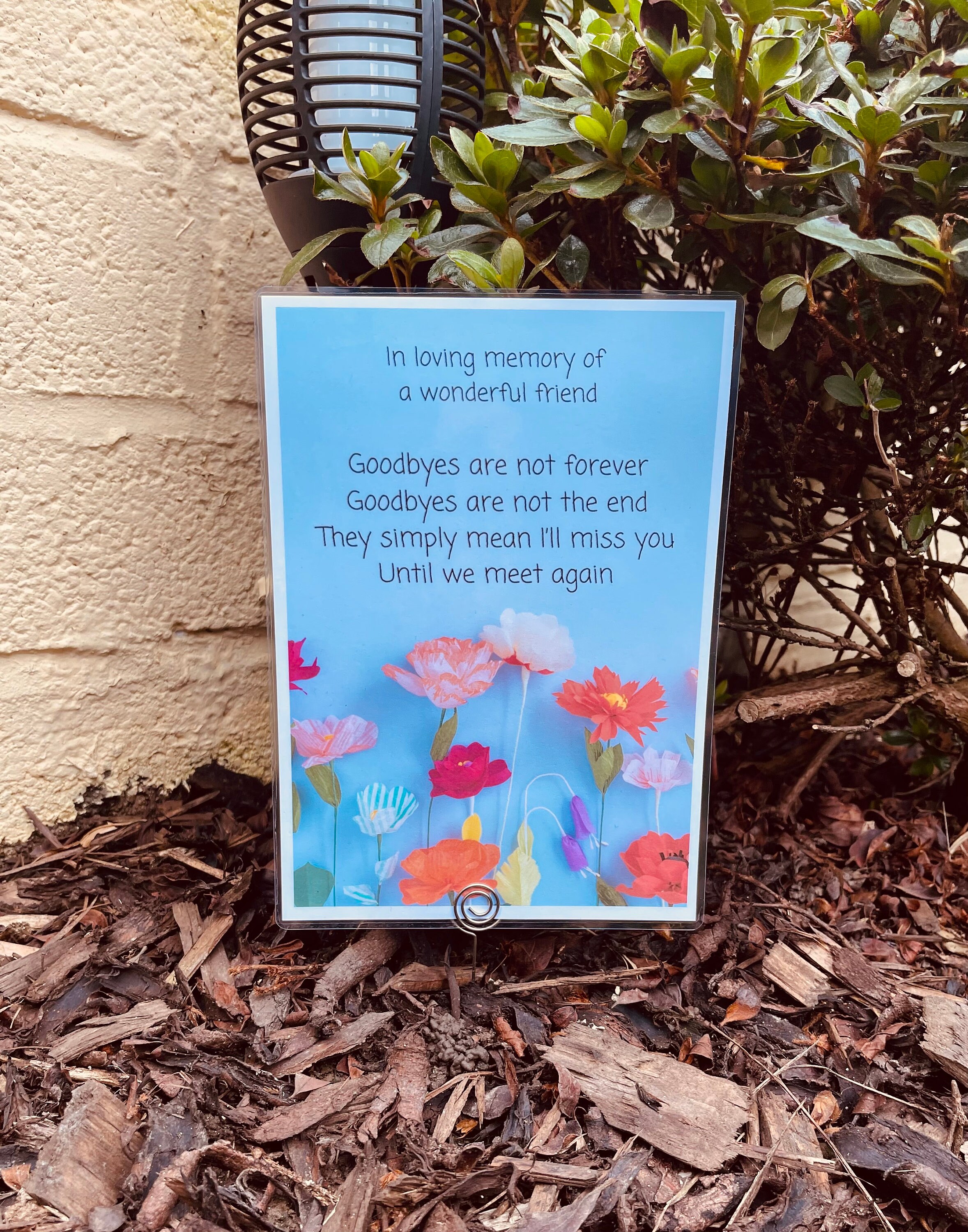 Friendship Grave Card, Memorial Poem for Graveside Ornament - Etsy