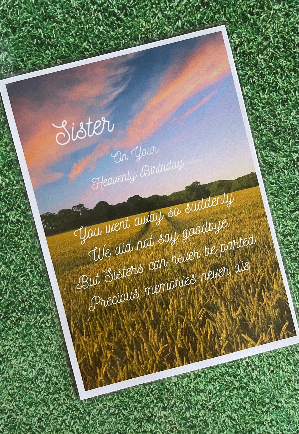Sister Grave Card, Heavenly Birthday Memorial Poem - Etsy