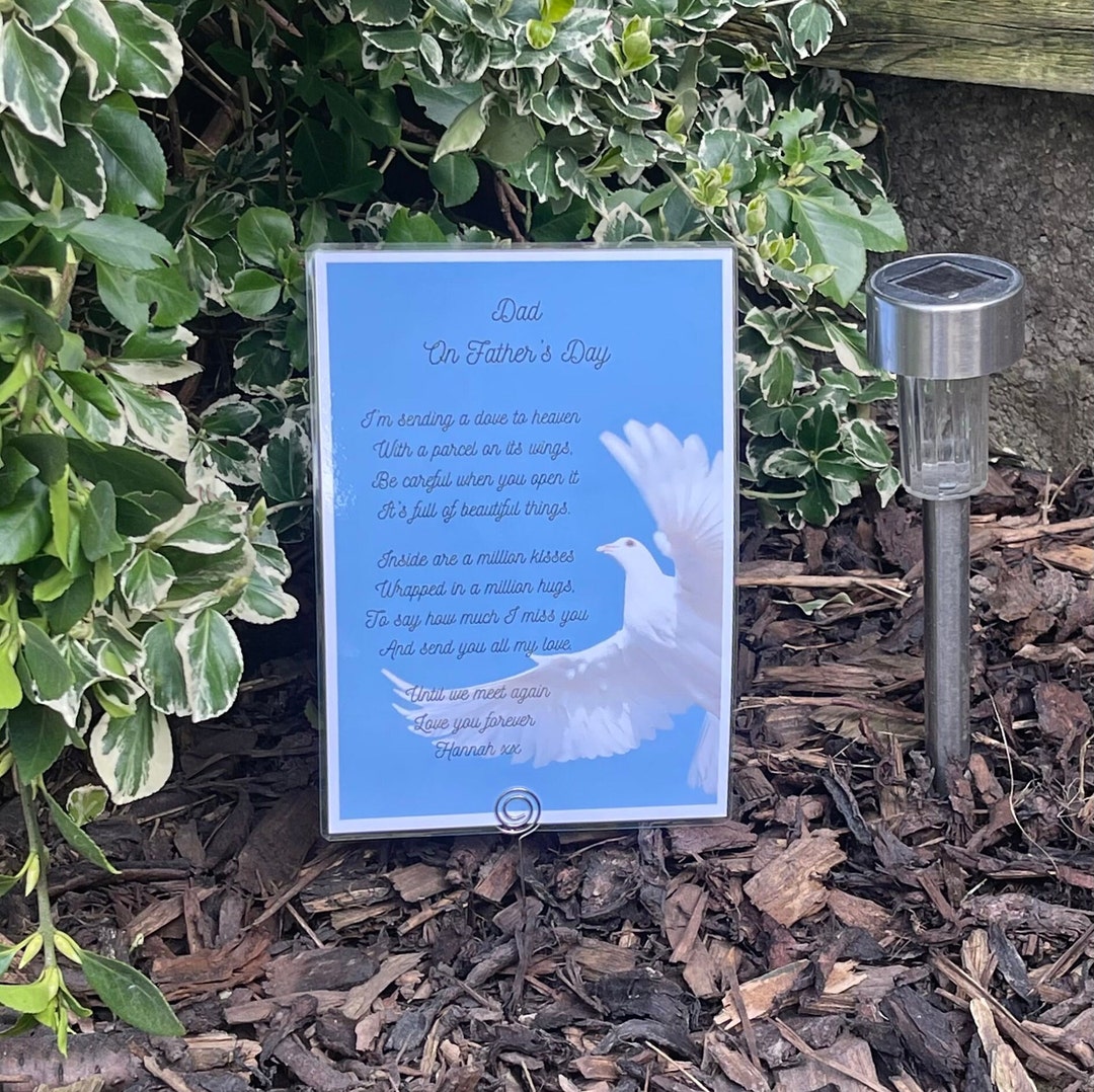 I'm Sending a Dove to Heaven, Personalised Father's Day Memorial ...