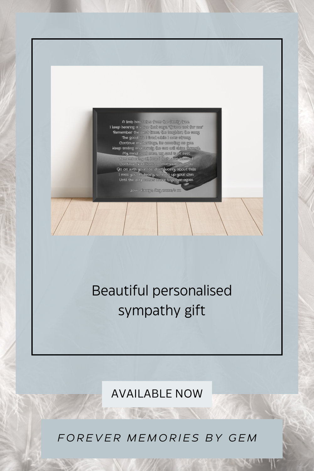 Personalized Memorial Poem Print: Sympathy Gift, Bereavement Decor - Etsy