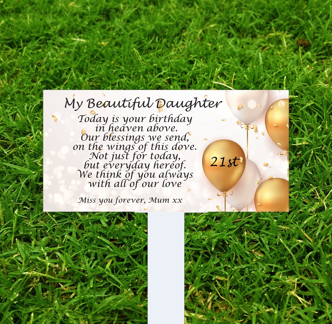 Personalised Big Birthday in Heaven Memorial Grave Marker, Heavenly ...
