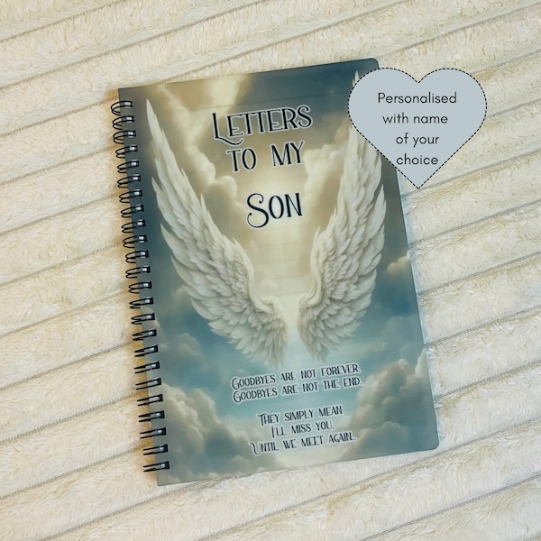 Personalized Letters to My Son in Heaven Keepsake Notebook, Memorial ...