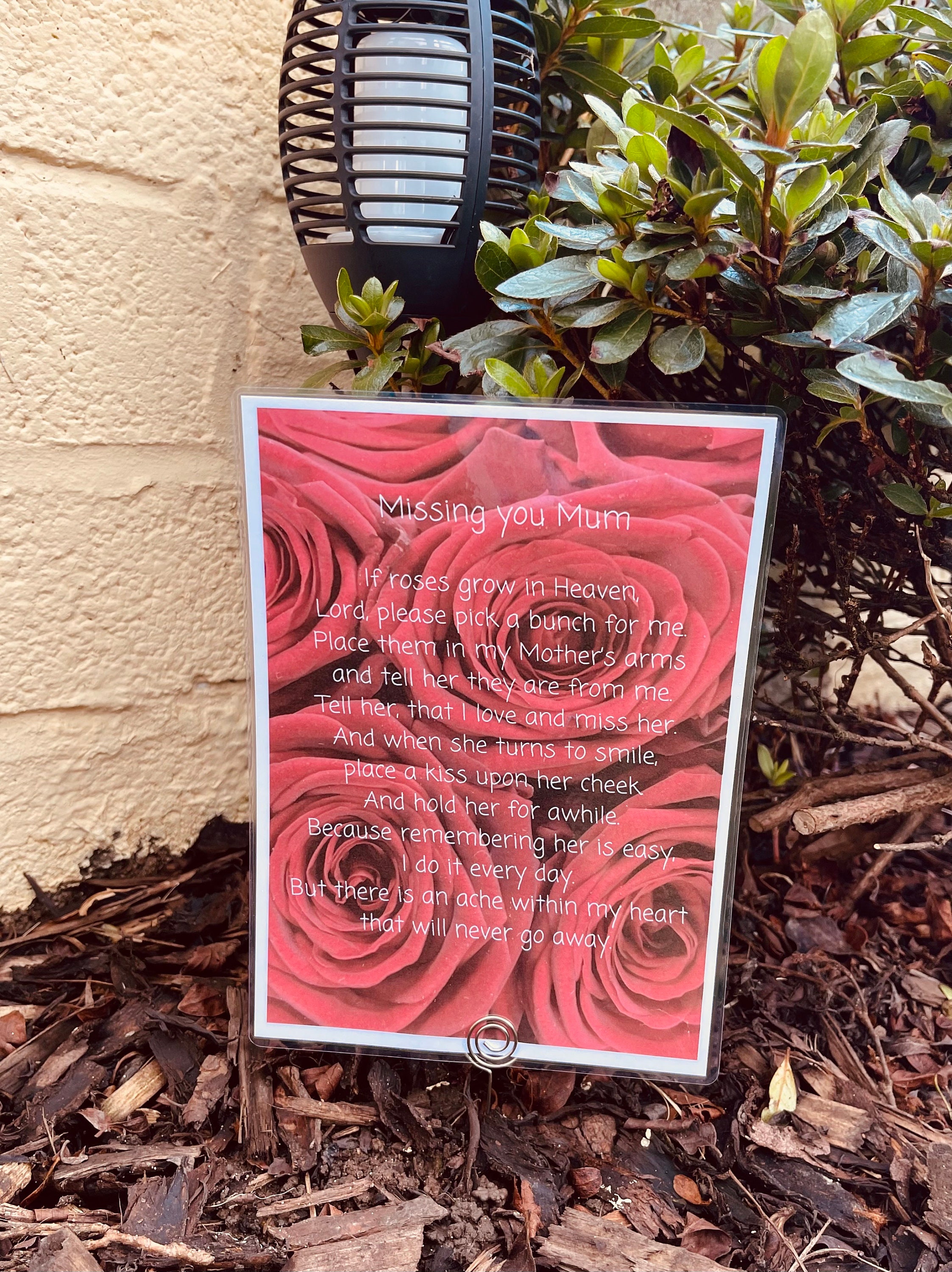 If Roses Grow in Heaven Mum Grave Card Memorial Poem for | Etsy