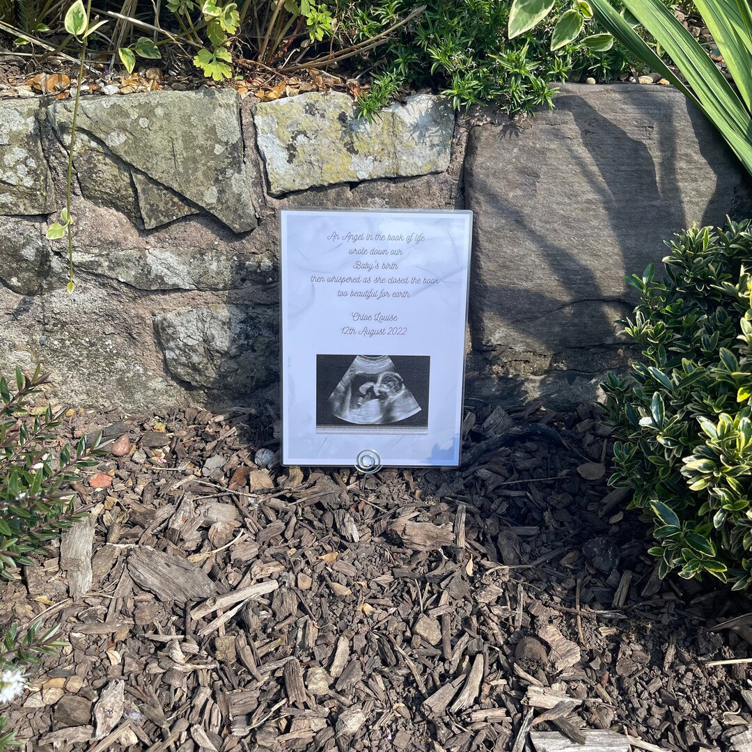 Baby Loss Memorial Graveside Photo Card Decoration, Baby Scan Photo Rememberance Grave Card - Etsy