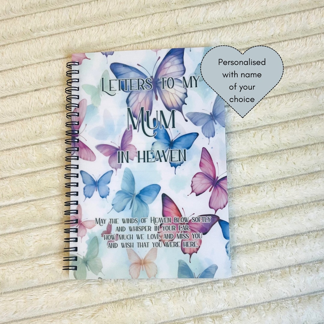 Personalised Letters to Mum in Heaven Notebook, Sympathy Grief Gift for ...