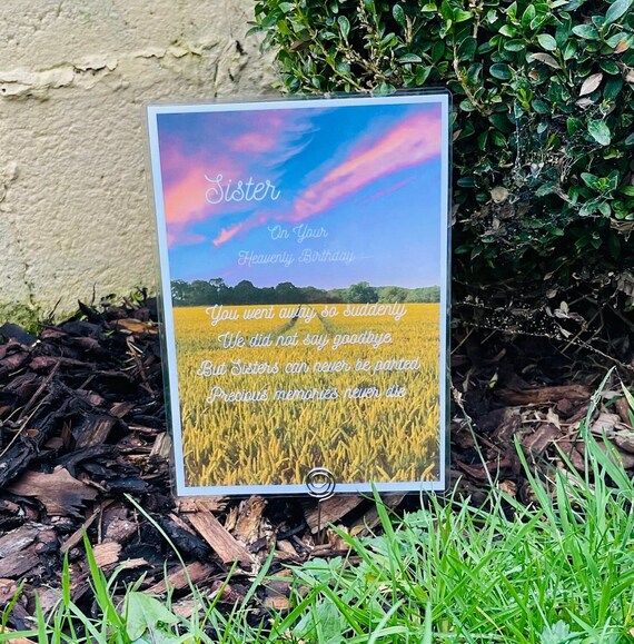 Sister Grave Card Heavenly Birthday Memorial Poem | Etsy