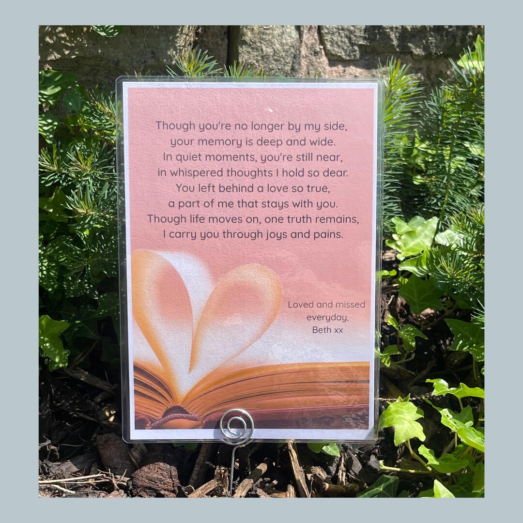 Personalised Grave Decoration for Partner, Graveside Card for Loved One ...