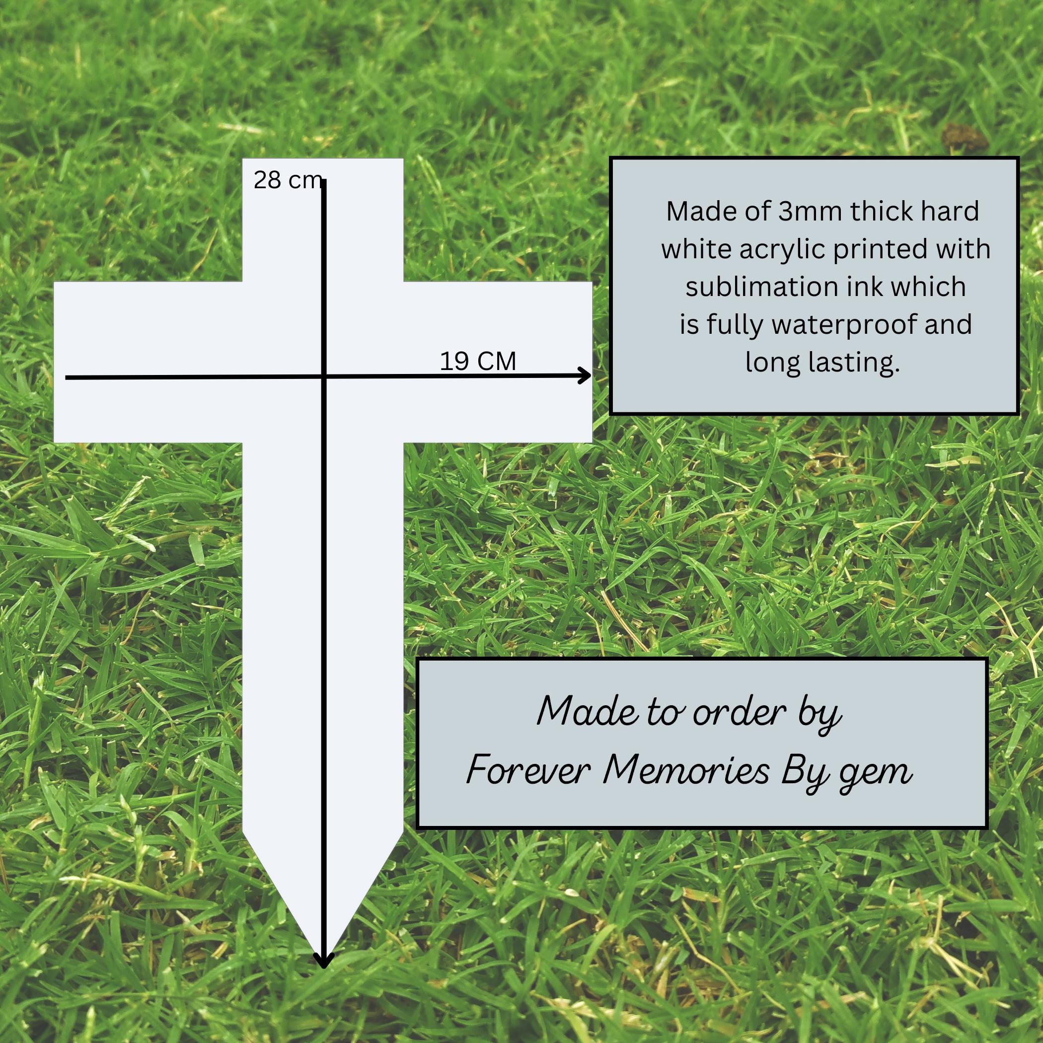 Personalised Photo Grave Marker Cross: Acrylic Memorial Decoration - Etsy