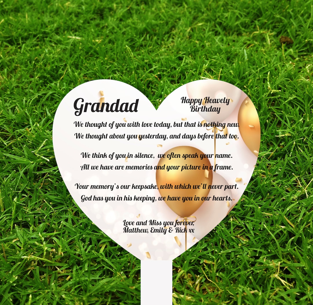 Personalised Big Birthday in Heaven Memorial Grave Marker, Heavenly ...