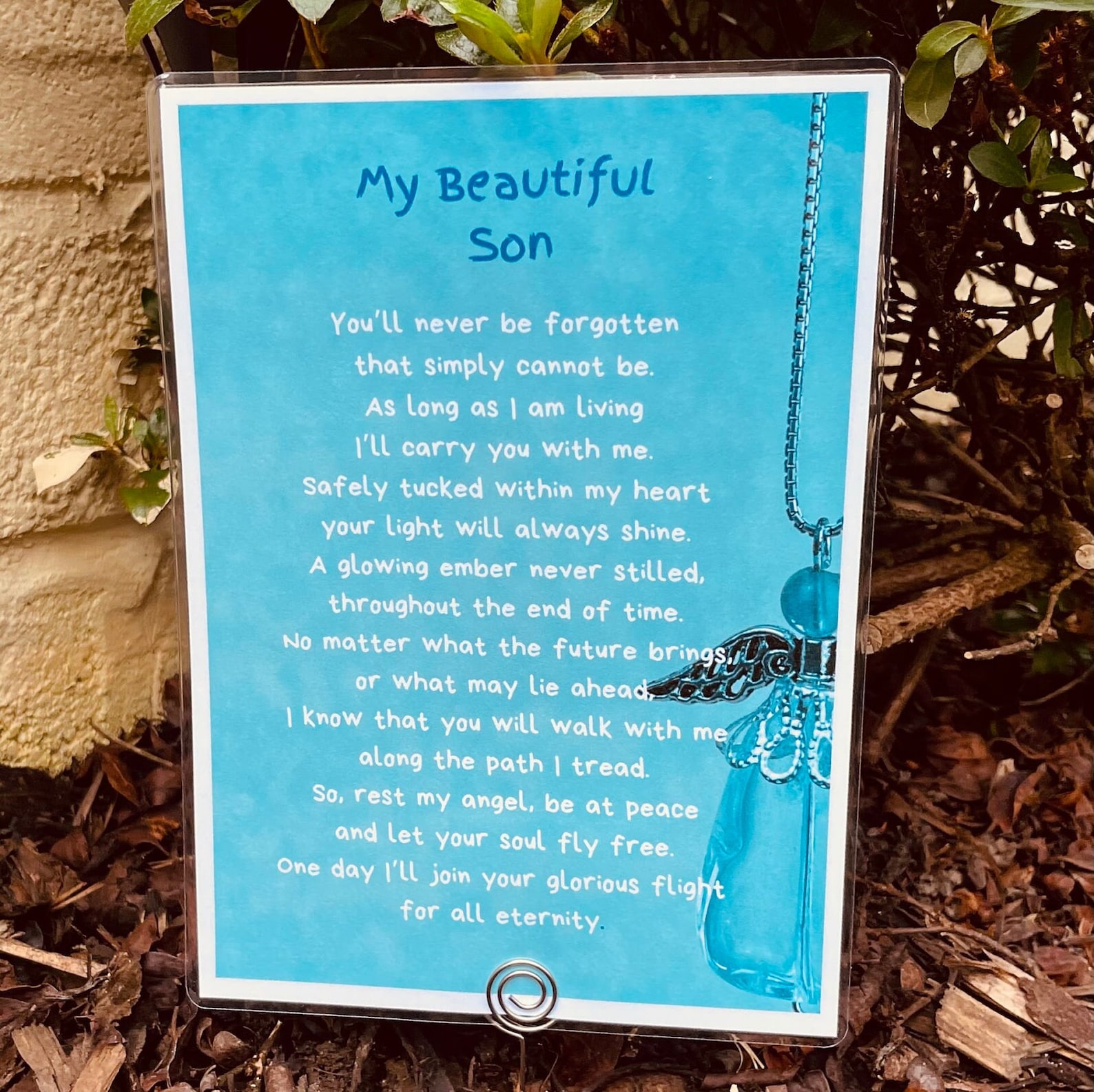 Son Heavenly Birthday Memorial Grave Card Poem Grave - Etsy