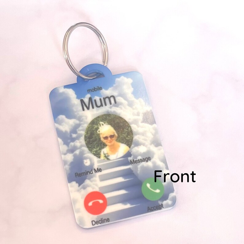 Personalized 'call to Heaven' Photo Keyring - Sympathy Gift - Etsy