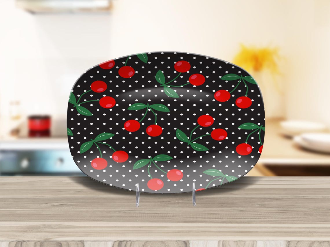 Cherry Platter, Retro Summer Picnic Serving Tray, Unbreakable - Etsy