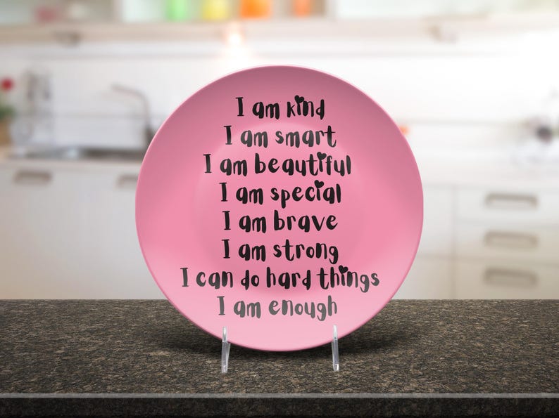 Affirmations Plate, Daily Affirmations, Child Affirmations, Girl ...