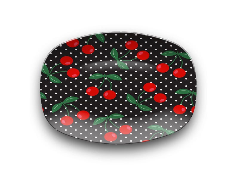 Cherry Platter, Retro Summer Picnic Serving Tray, Unbreakable - Etsy