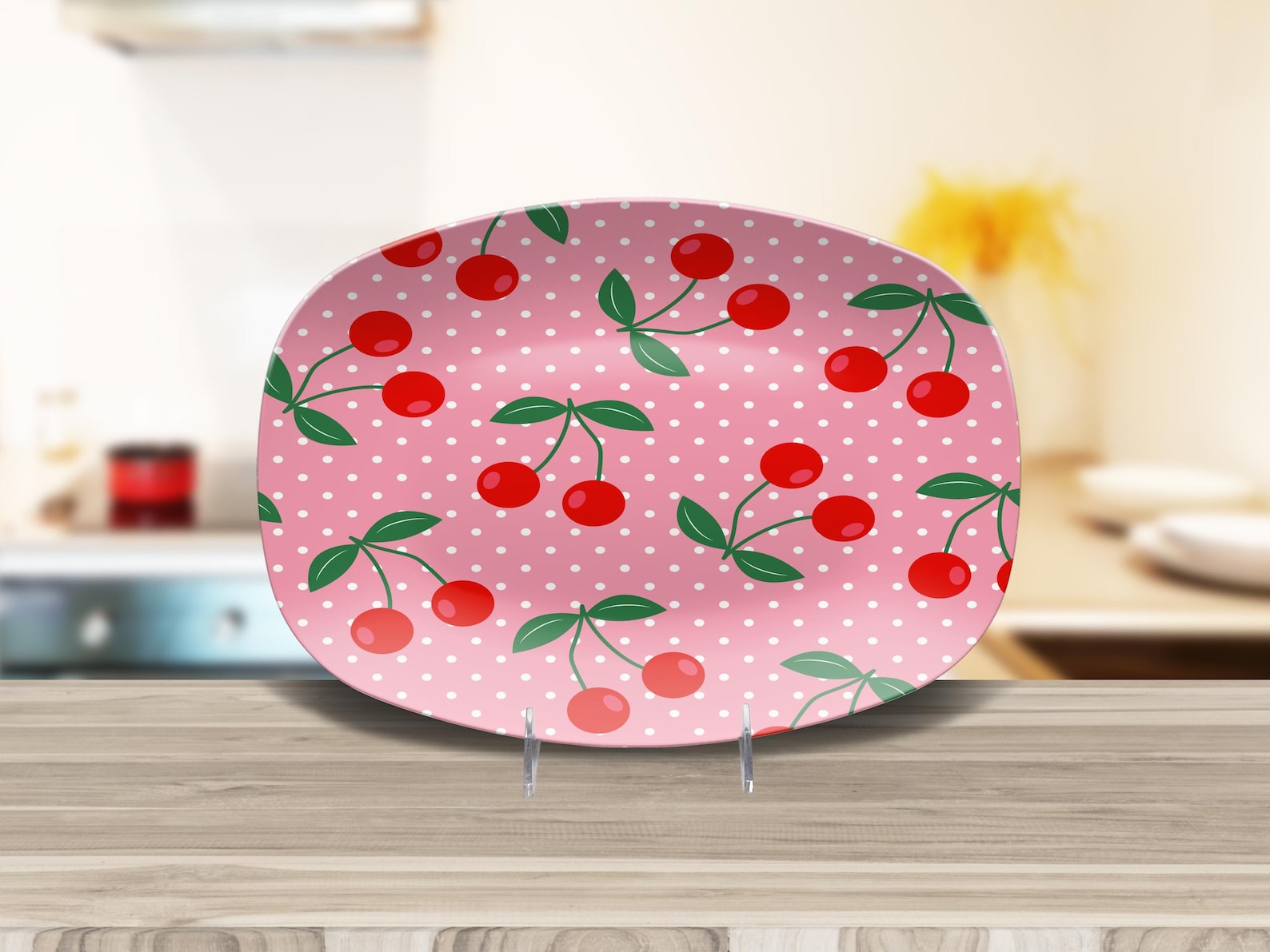 Cherry Platter, Retro Summer Picnic Serving Tray, Unbreakable - Etsy